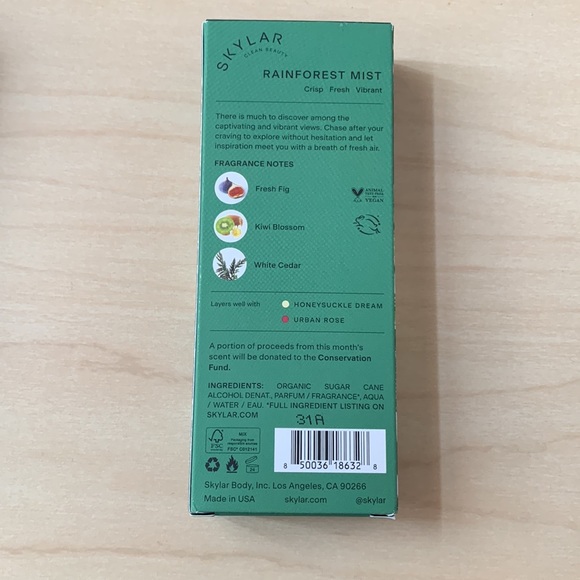 skylar clean beauty | Other | Brand New Skylar Exclusive April Scentrainforest Mist | Poshmark